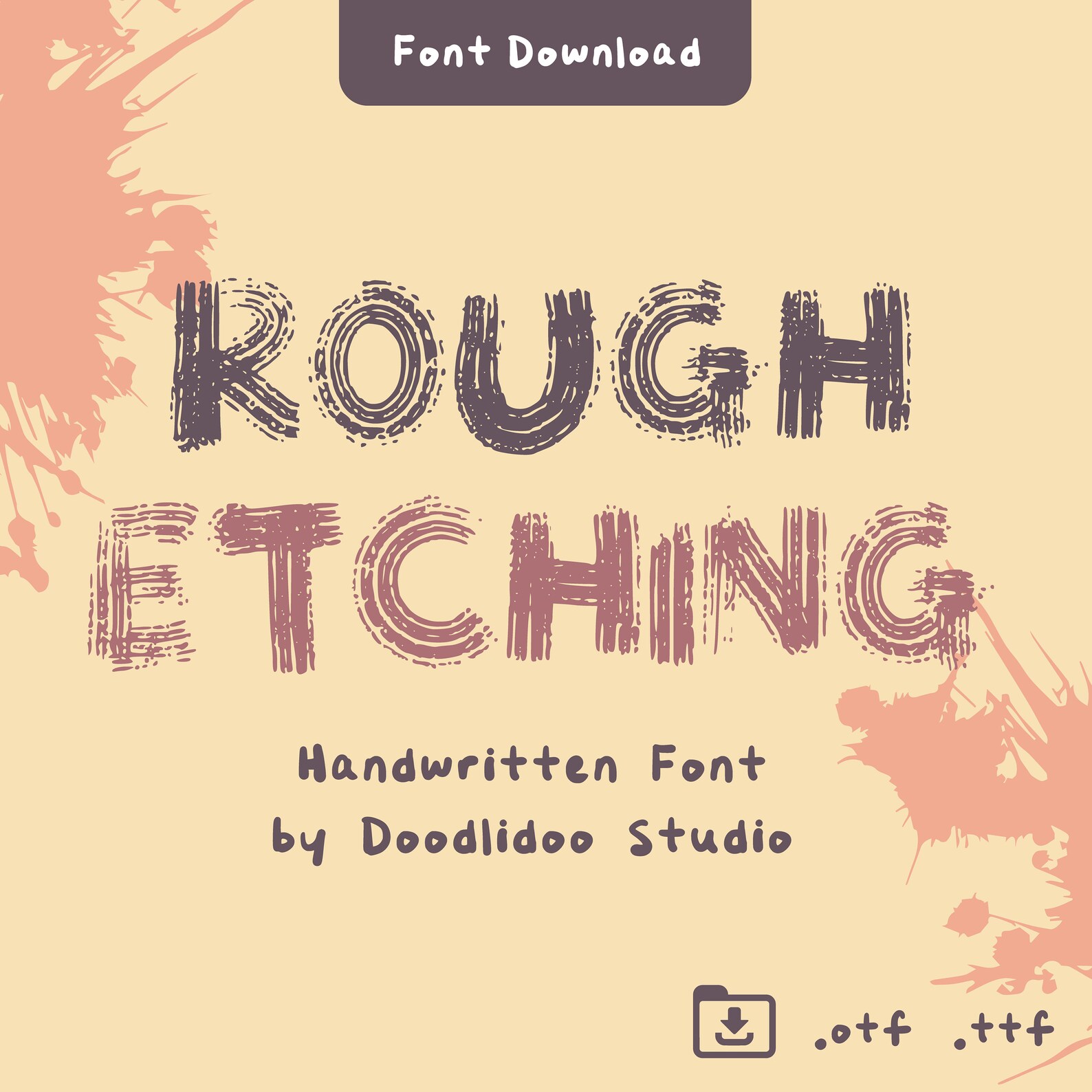 Rough Etching Handwritten Font | Paintbrush Stroke Lettering ...