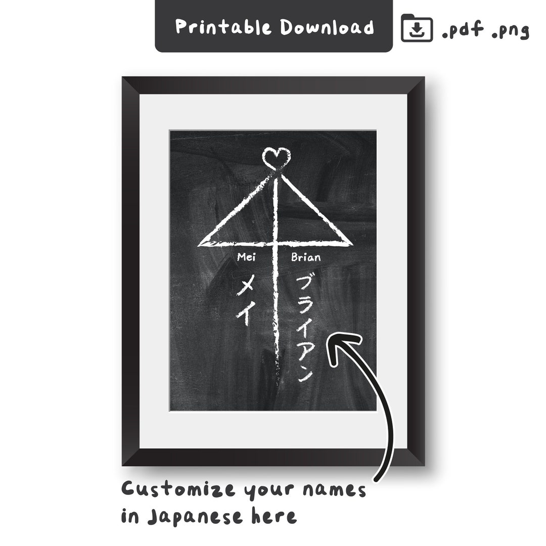 Personalised Japanese Love Umbrella Printable Digital Poster Custom ...