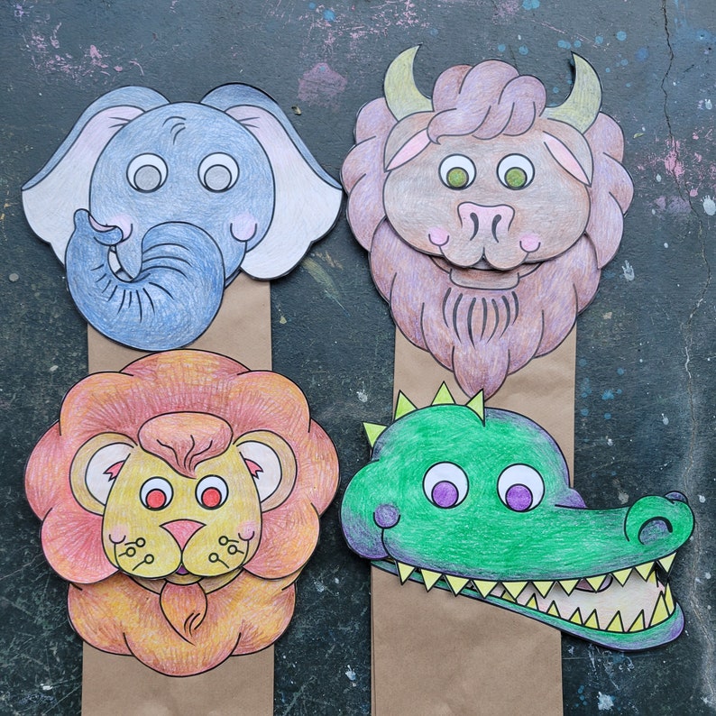 Zoo Paper Bag Puppets - Etsy
