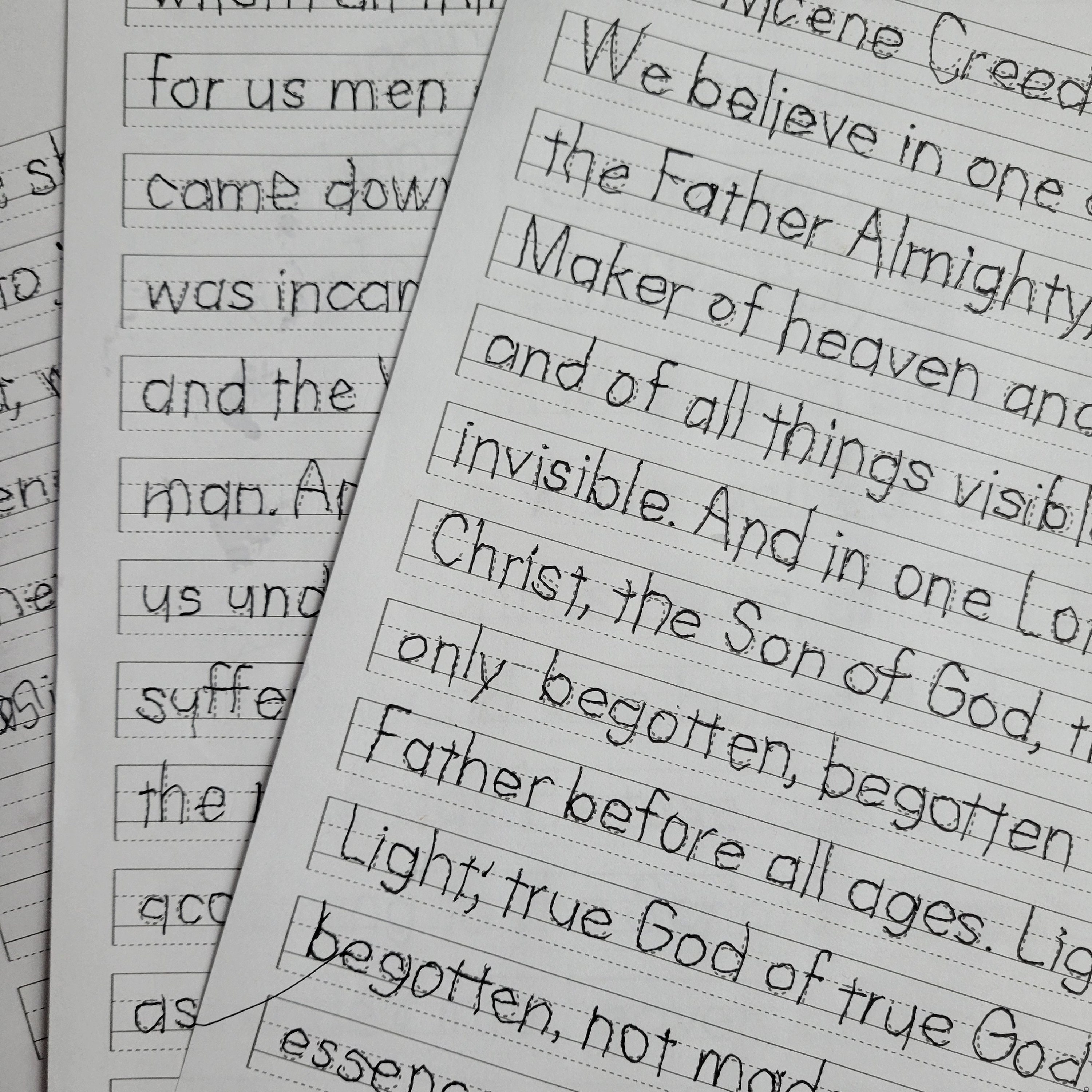 The Nicene Creed Writing Practice, PRINT and CURSIVE Worksheets for ...