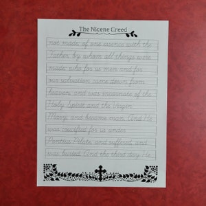 The Nicene Creed Writing Practice, PRINT and CURSIVE Worksheets for ...