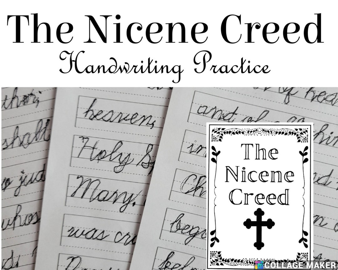 The Nicene Creed Handwriting Practice, Cursive Worksheets for ...