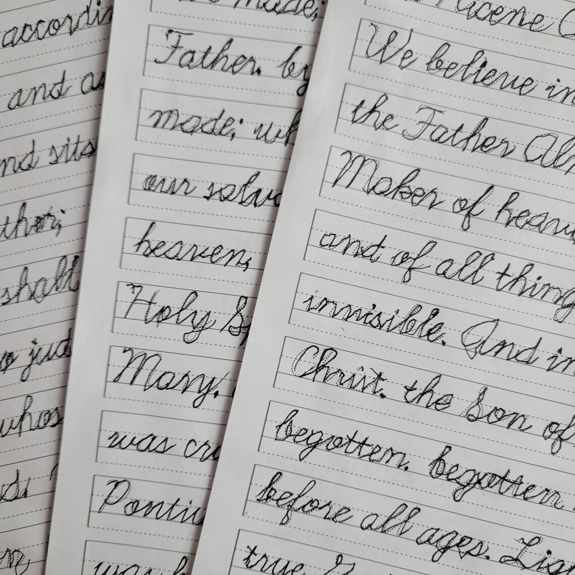 The Nicene Creed Writing Practice, PRINT and CURSIVE Worksheets for ...