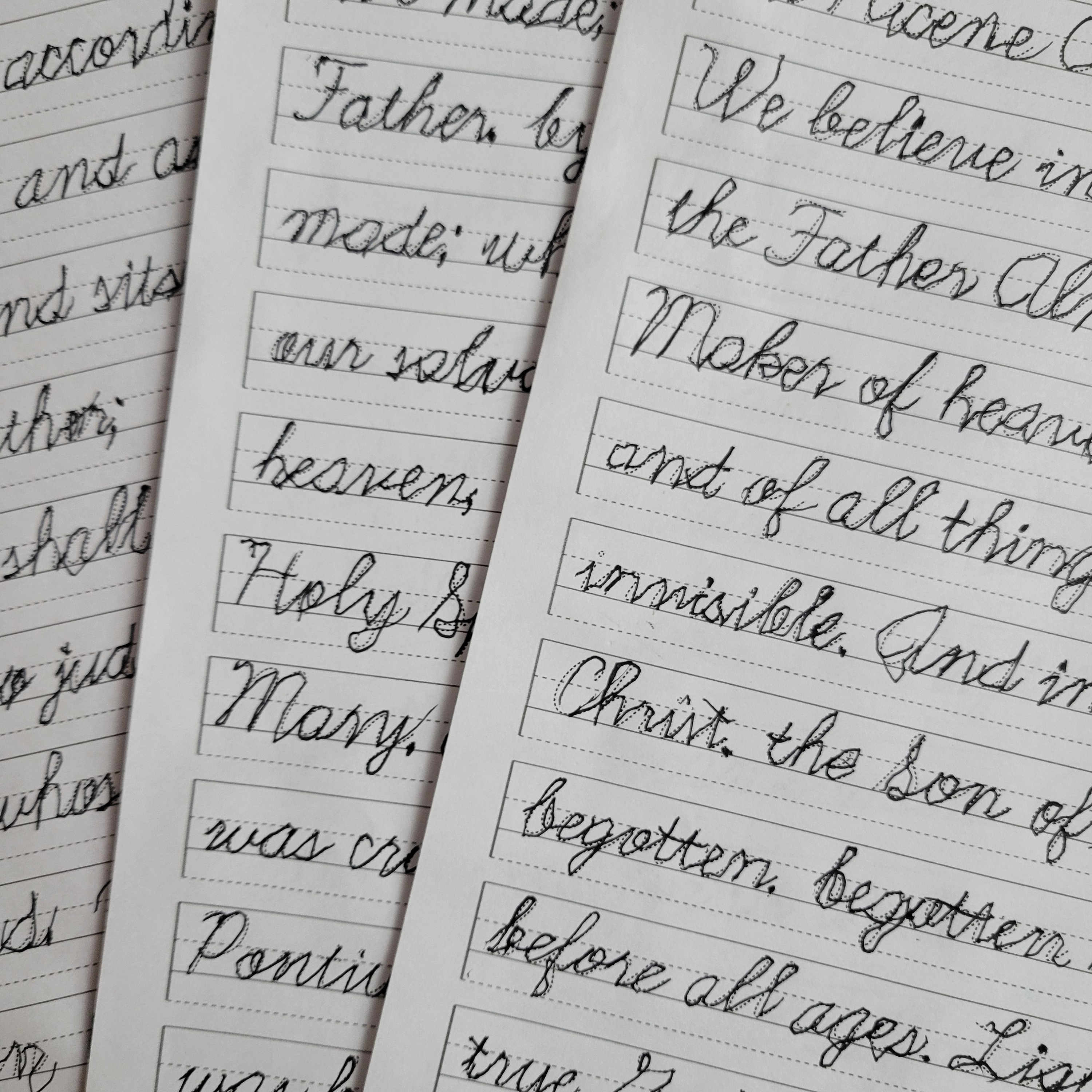 The Nicene Creed Writing Practice, PRINT and CURSIVE Worksheets for ...