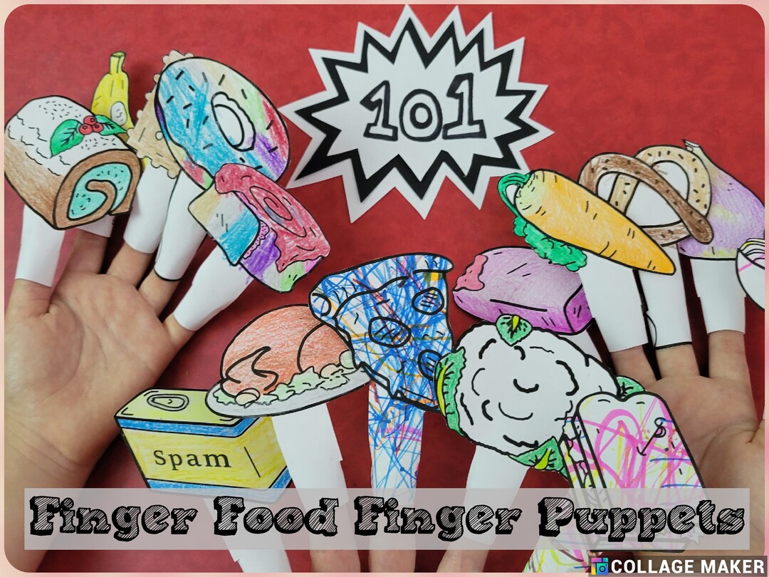 101 Food Finger Puppets, Fun Paper Toys for Any Age, Not Your Average ...