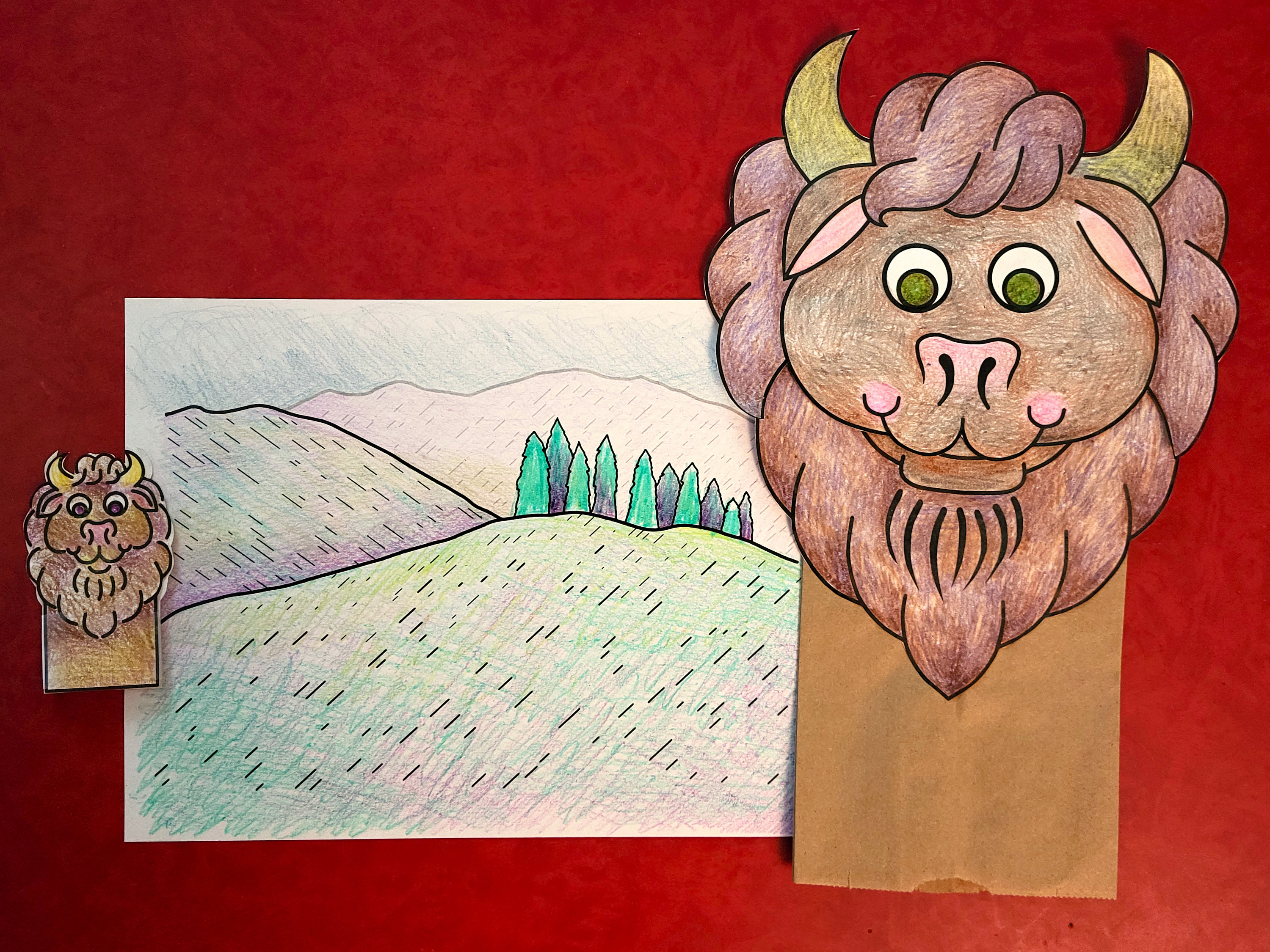 Buffalo Fun, Educational Instant Downloads, Paper Bag Puppet, Finger ...