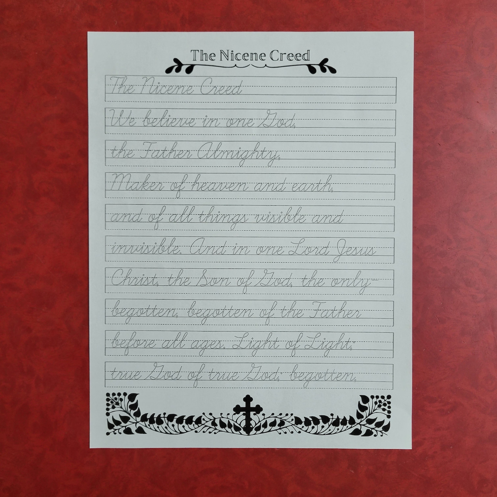 The Nicene Creed Writing Practice, PRINT and CURSIVE Worksheets for ...