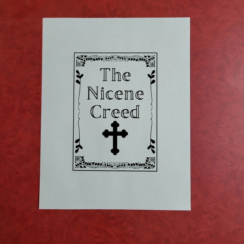 The Nicene Creed Handwriting Practice, PRINT Worksheets for Elementary ...