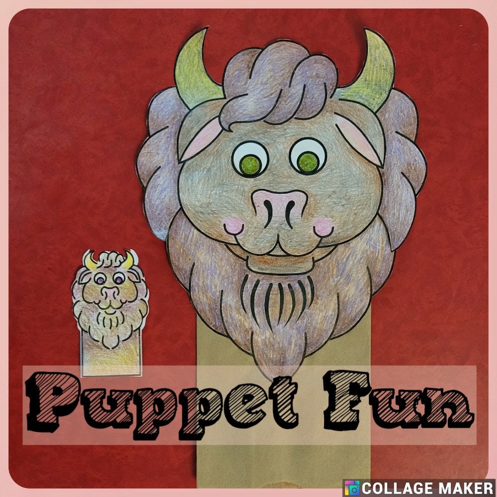 Buffalo Fun, Educational Instant Downloads, Paper Bag Puppet, Finger ...