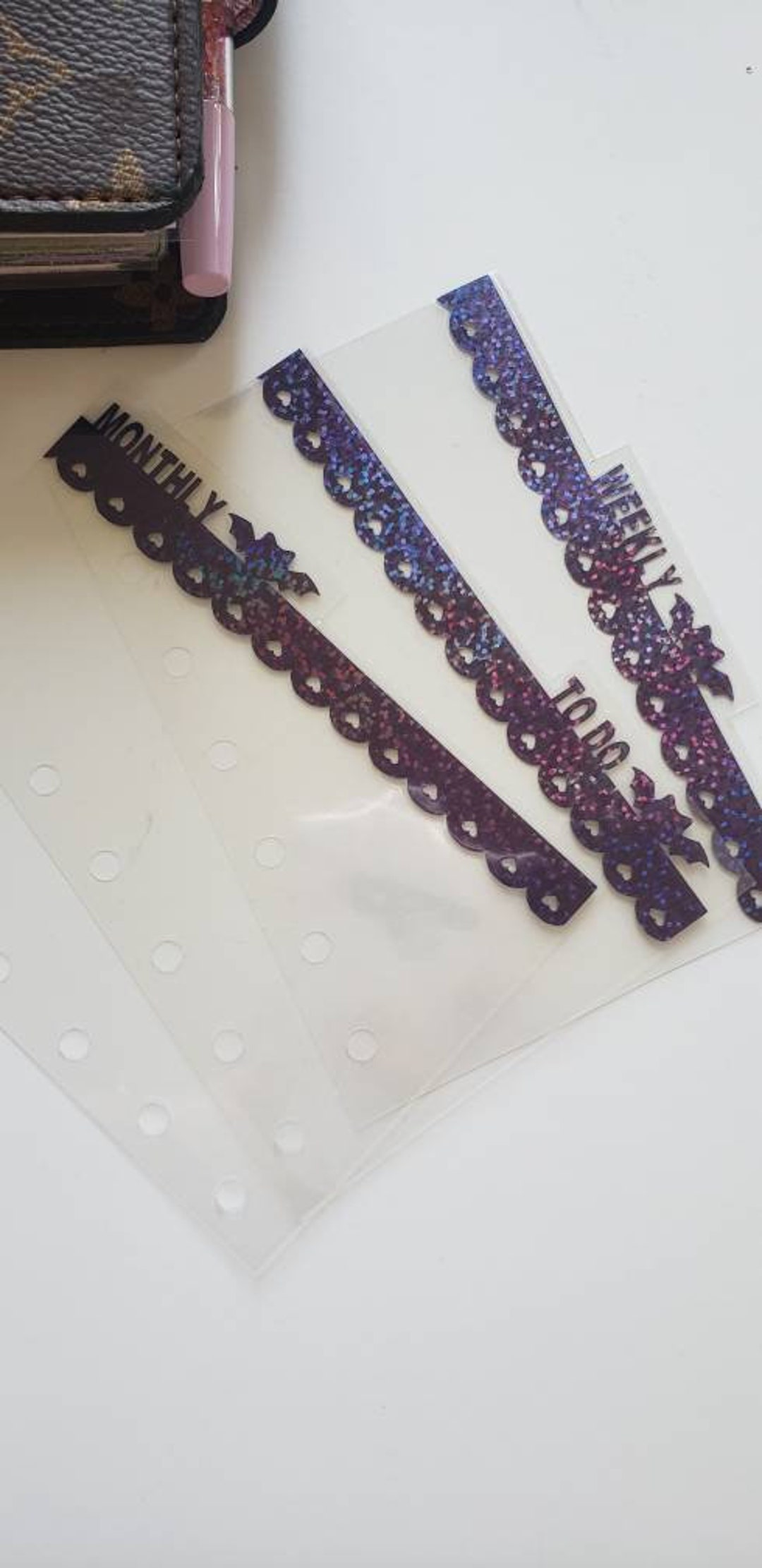 Bat Planner Dividers/black Holo Tabs/sparkly - Etsy