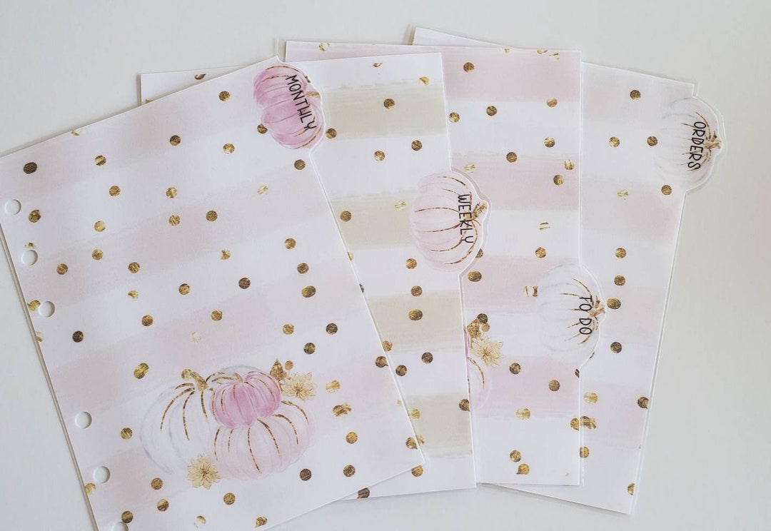 Pumpkin//pink Fall Planner Divider Set - Etsy