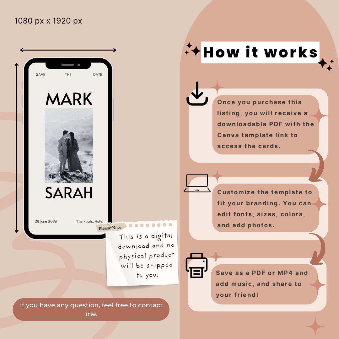 Modern Wedding Invitation Video Template, Animated Digital Wedding ...