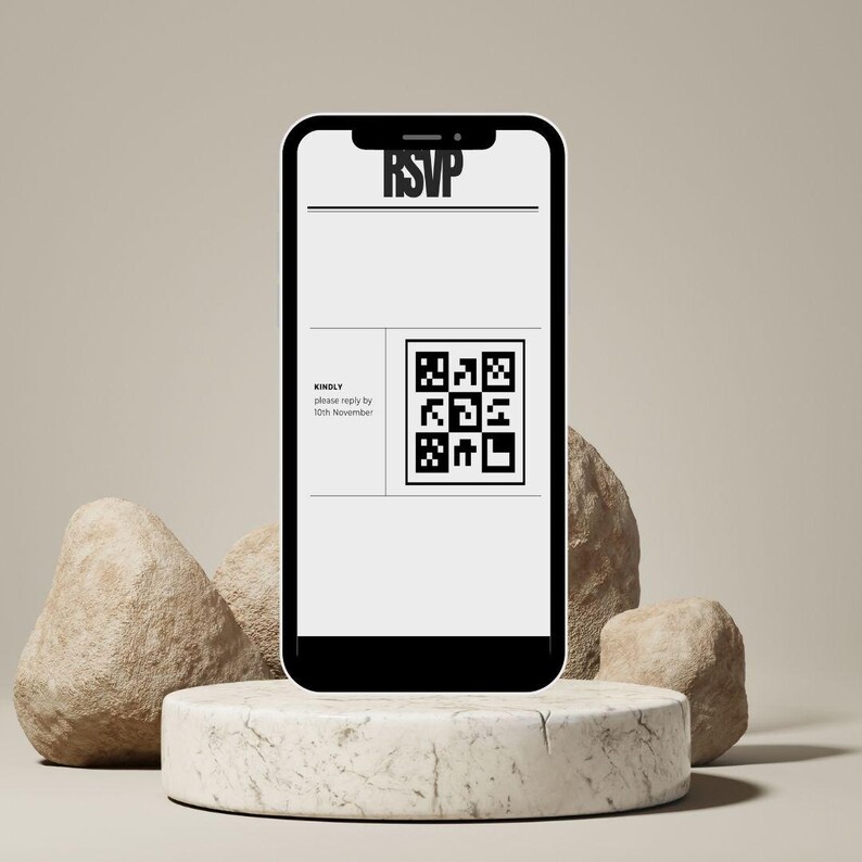 Minimalist Electronic Wedding Invitation With RSVP, Digital Wedding ...