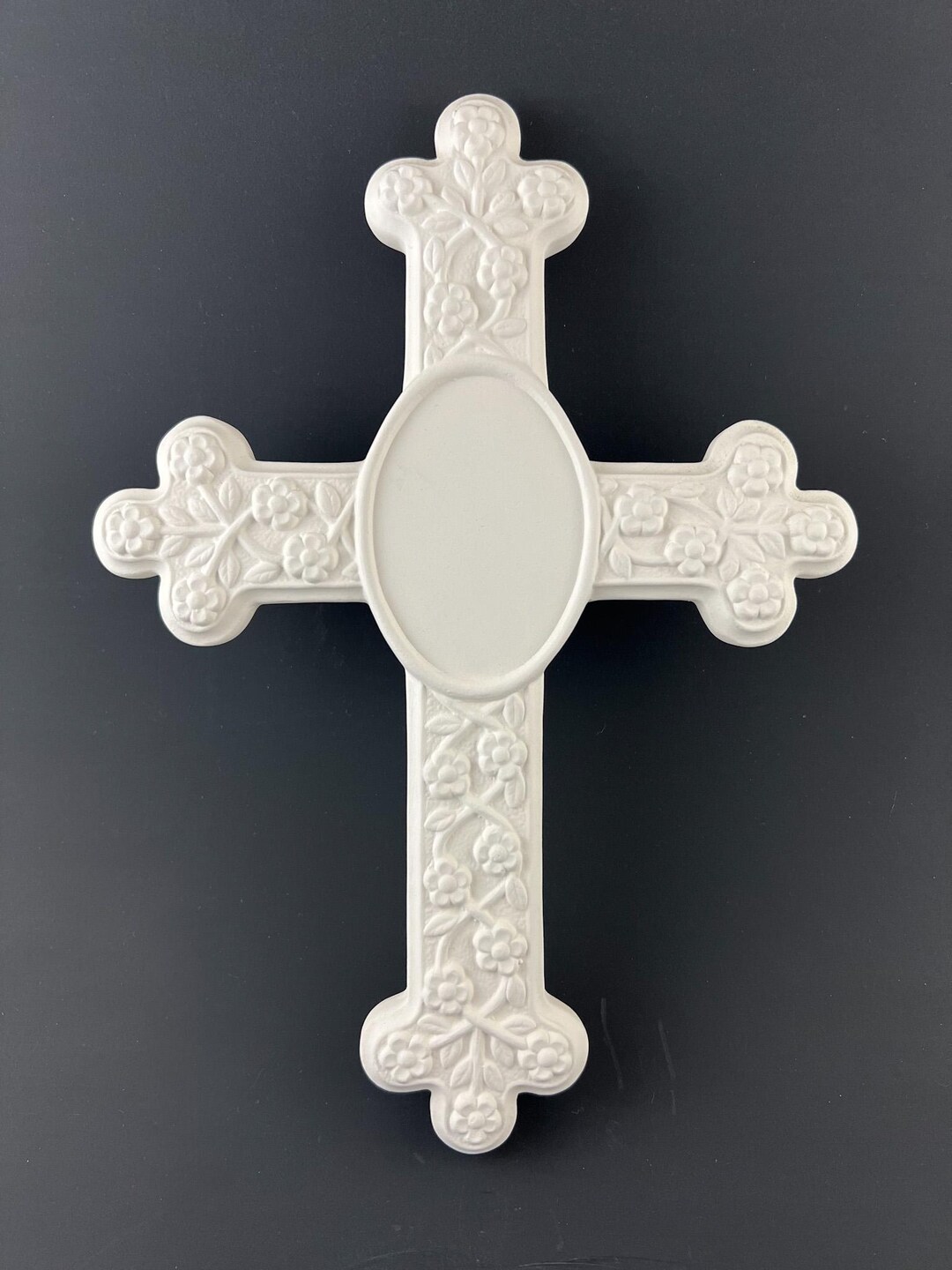 Ceramic Cross With Floral Design - Etsy