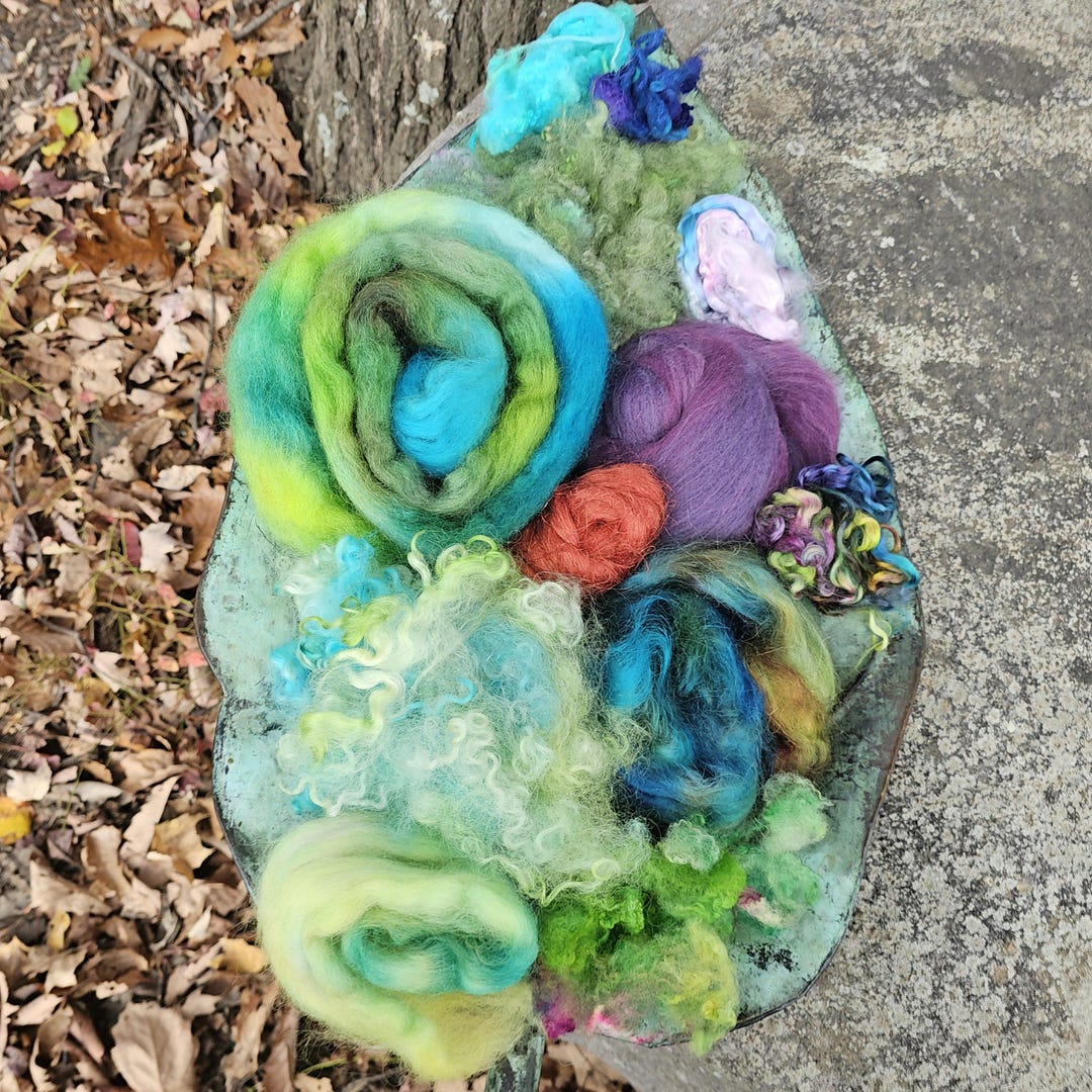 Enchanting Fiber Art Collection: Hand-dyed Silks & Wool Locks - Etsy