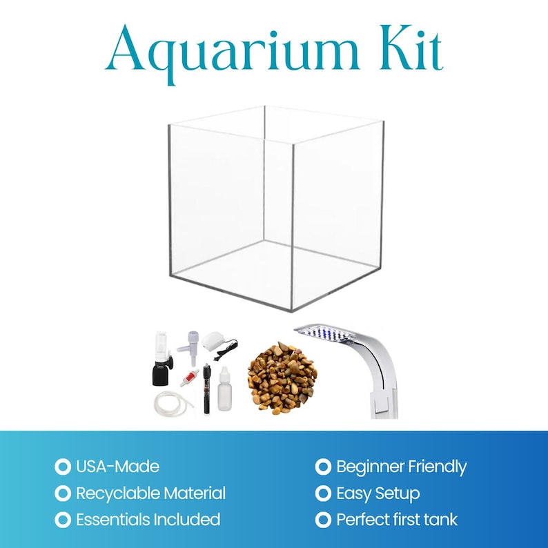 2 Gallon Rimless Aquarium Kit: Nano Fish, Shrimp, Terrarium, Display - Etsy