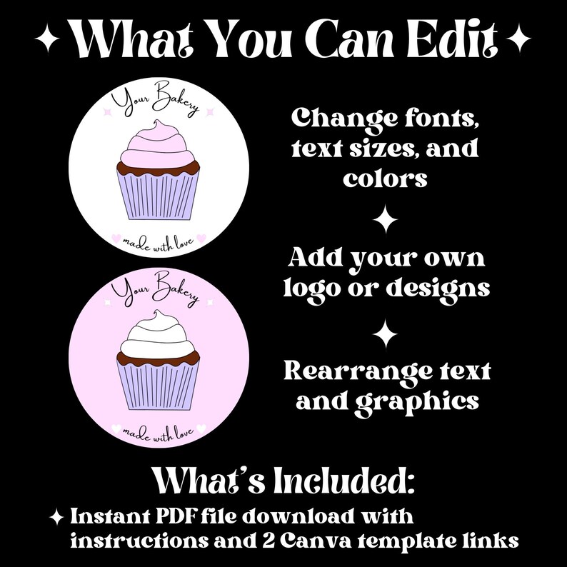 Bakery Label Templates, DIY Baking Business Labels, Cottage Food Label ...