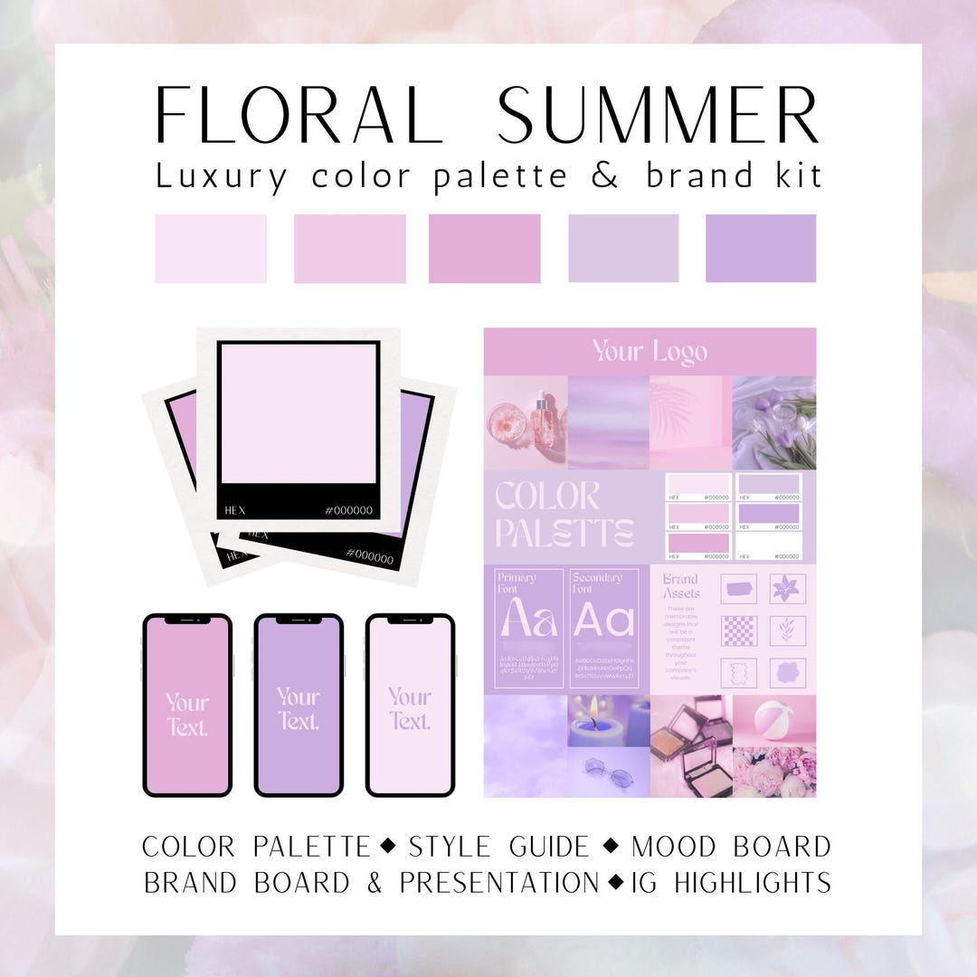 Pastel Pink Brand Kit: Mood Board, Brand Board, Style Guide & More ...