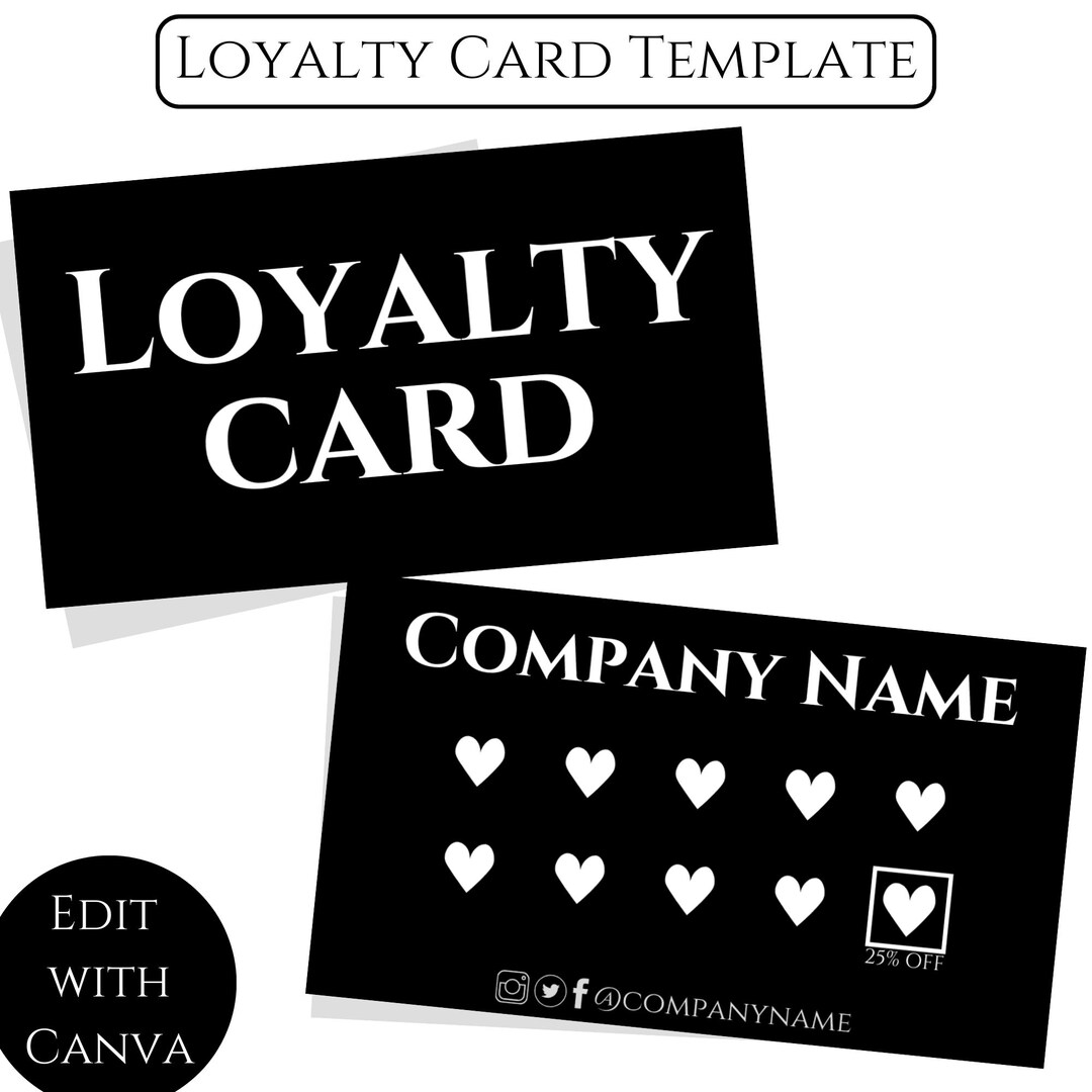 Loyalty Card Template, Nail Lash Tech Customer Rewards Canva Template ...