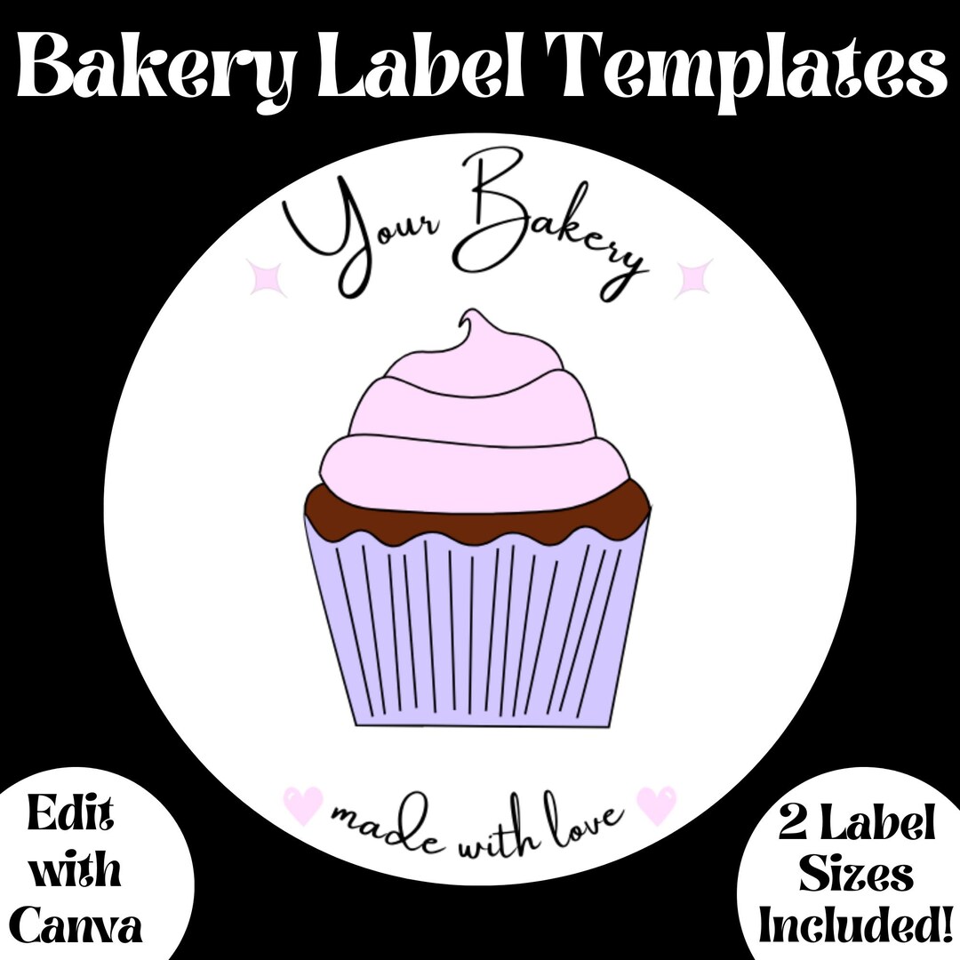 Bakery Label Templates, DIY Baking Business Labels, Cottage Food Label ...