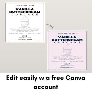 Editable Bakery Label Bundle | Cottage Food Stickers | Baking Business ...