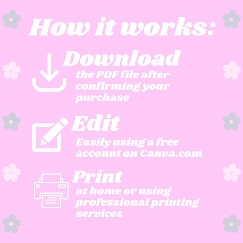 Kawaii Bakery Receipt Digital Paper, Receipt Canva Templates for Baking ...