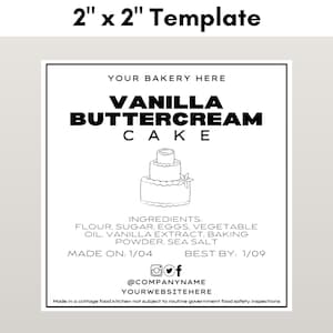 Editable Bakery Label Bundle | Cottage Food Stickers | Baking Business ...