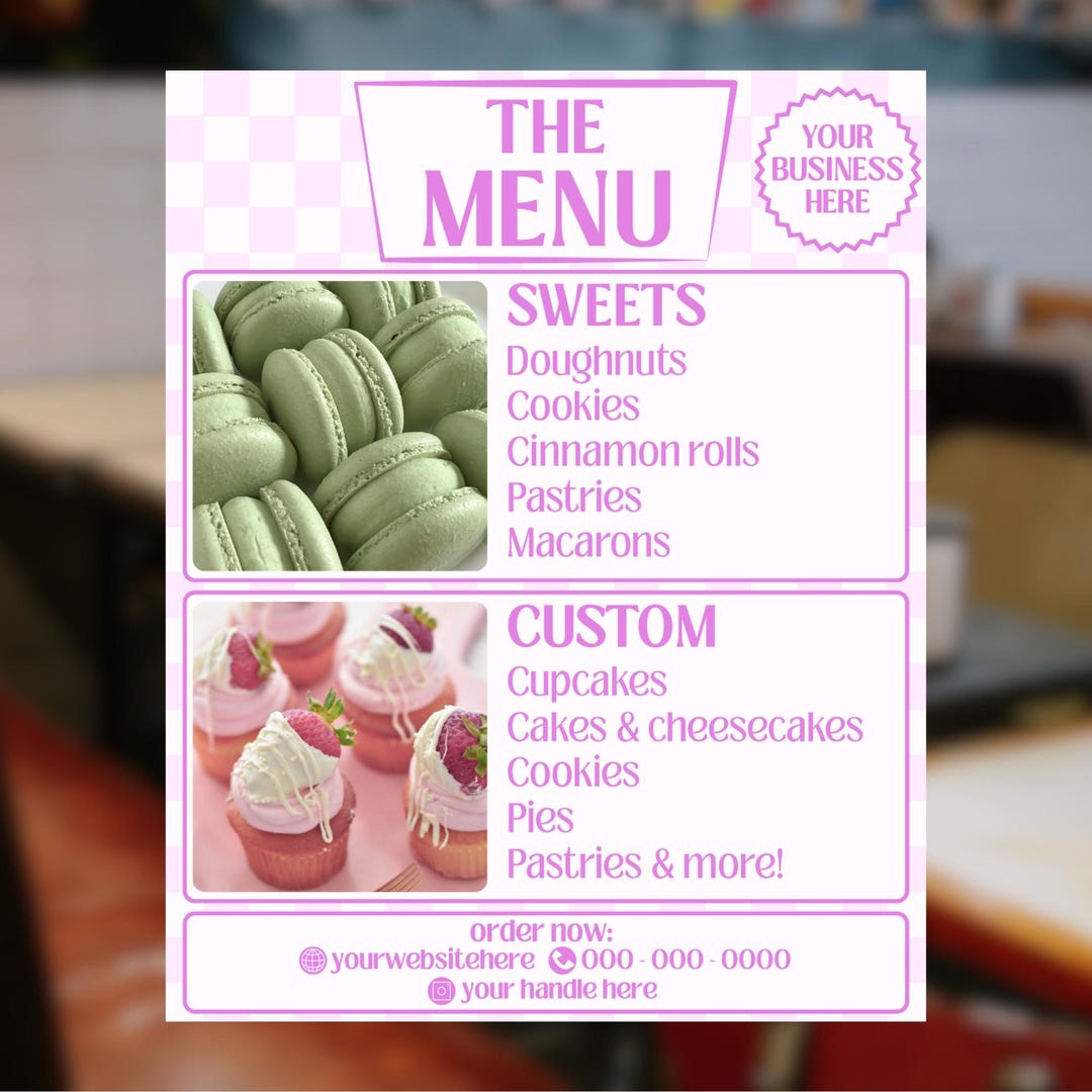 Bakery Menu Flyer Template: Cottage Bakery Business Canva Design ...