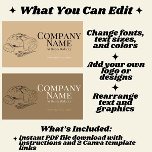 Bread Baking Business Card Template, Sourdough Business Card, Bakery ...