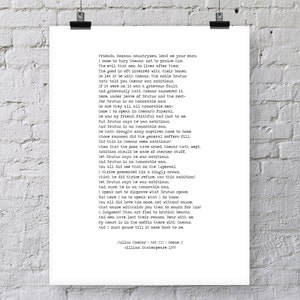 William Shakespeare Printable Quote 'julius Caesar' Digital Download ...