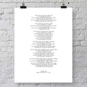 Edgar Allen Poe Digital Download Poem 'annabel Lee' Instant Printable ...