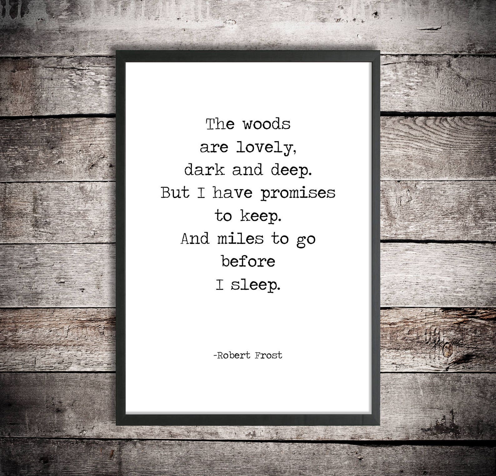 Robert Frost Printable Poem Quote 'miles to Go Before I Sleep' Instant ...