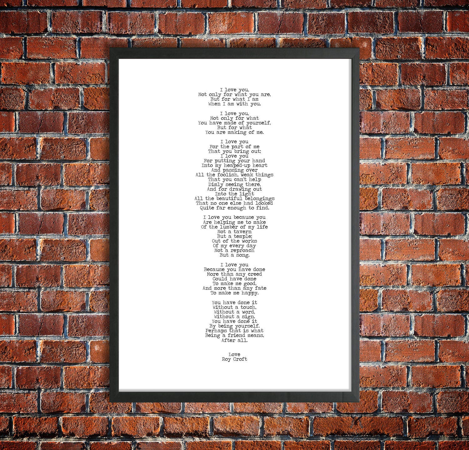 Roy Croft Printable Love Poetry 'I Love You' Instant Download Romantic ...