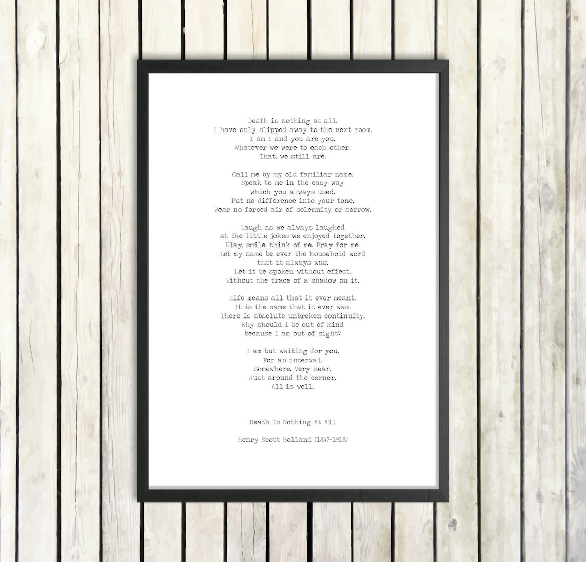 Henry Scott Holland 'all is Well' Instant Download Printable Poem ...