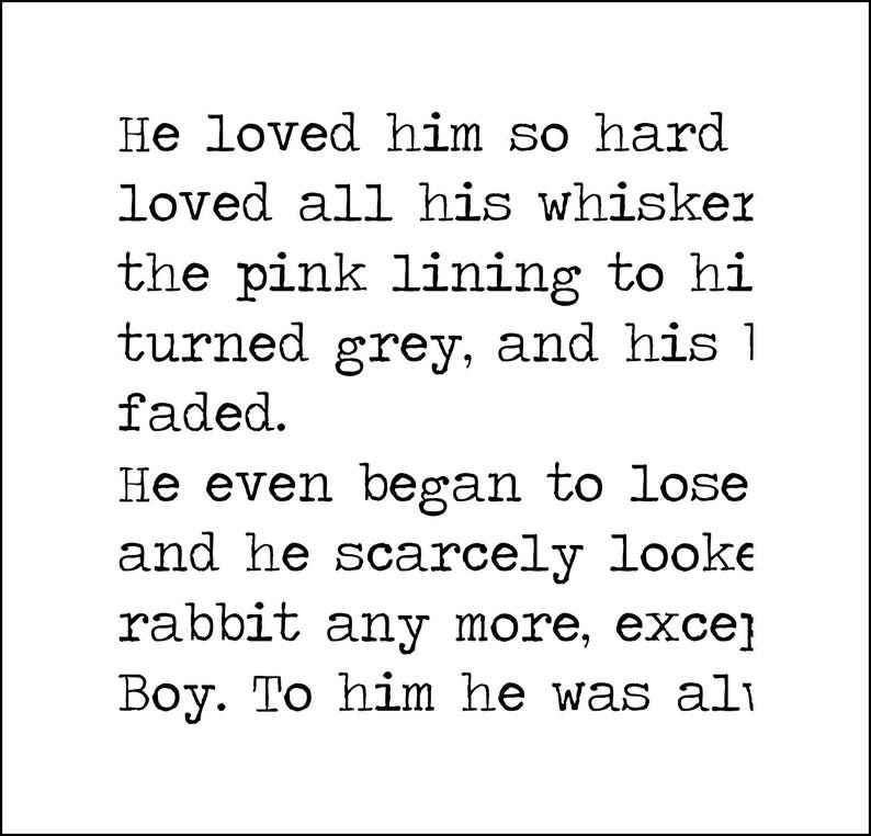 The Velveteen Rabbit Printable Quote 'shabbiness Doesn't Matter ...