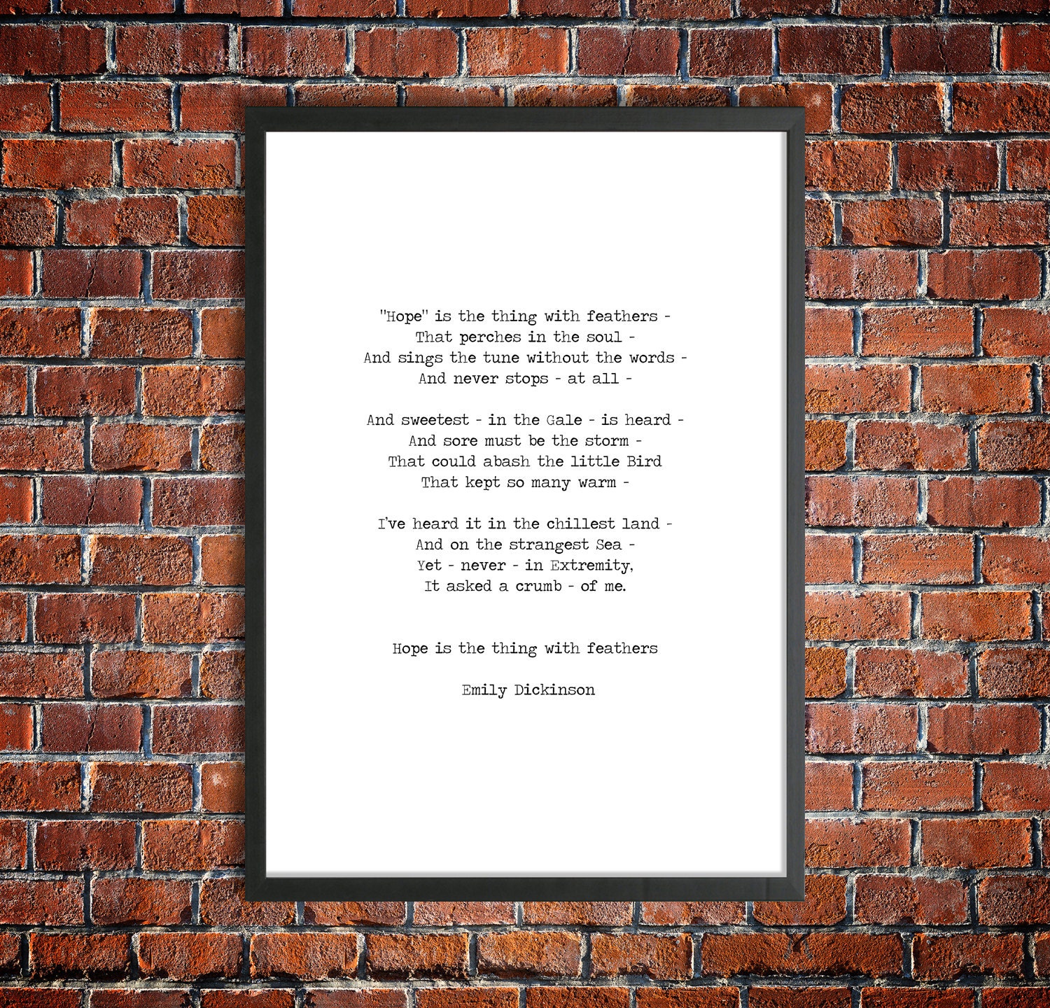 Emily Dickinson Printable Download Poem 'hope...with Feathers ...