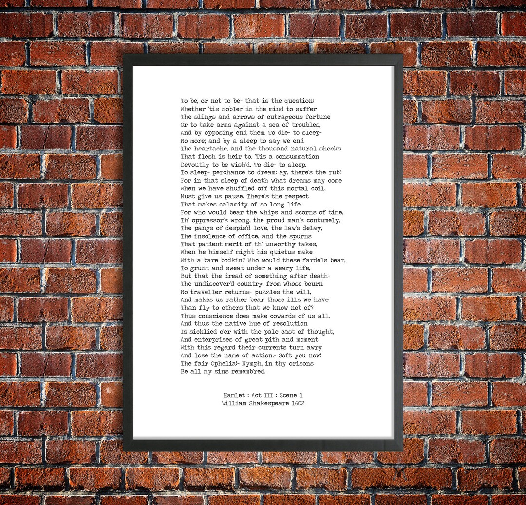 William Shakespeare Instant Download Printable Quote 'hamlet' Digital ...