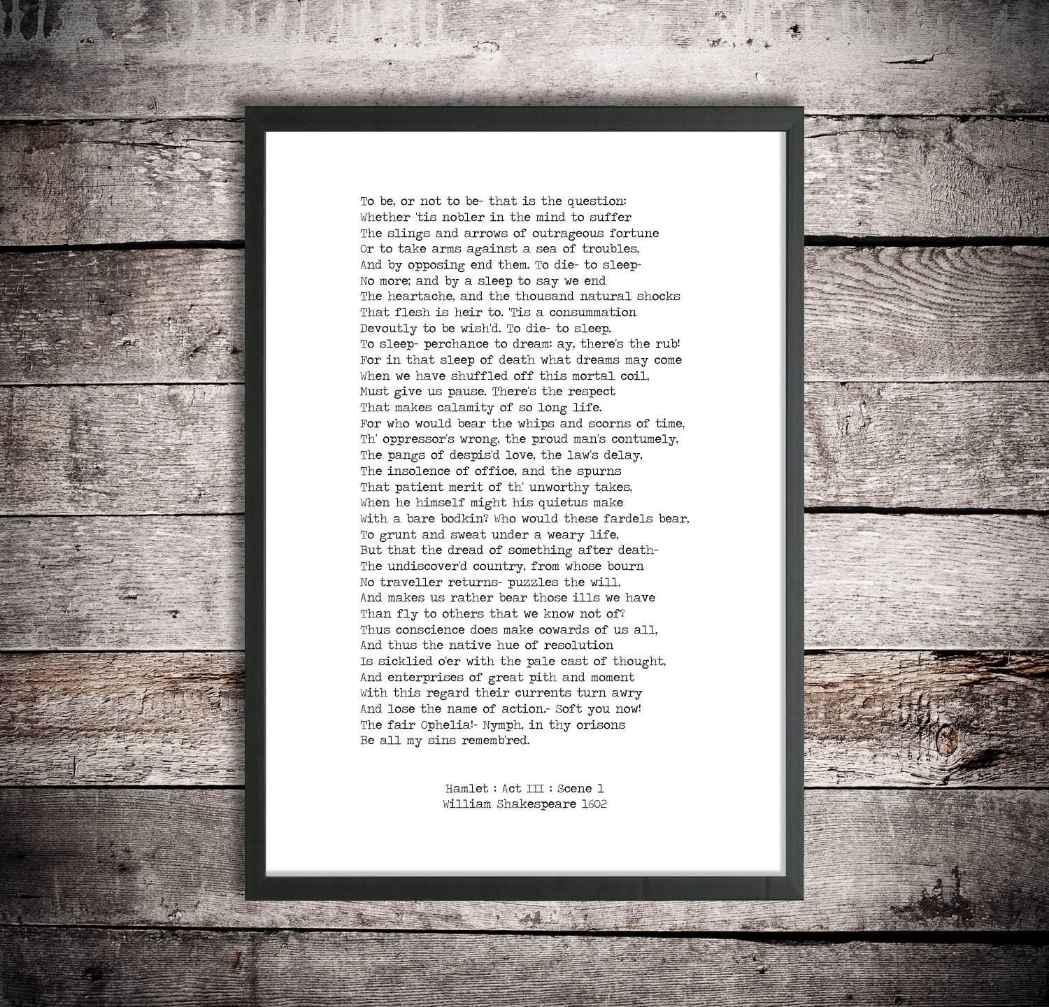 William Shakespeare Instant Download Printable Quote 'hamlet' Digital ...