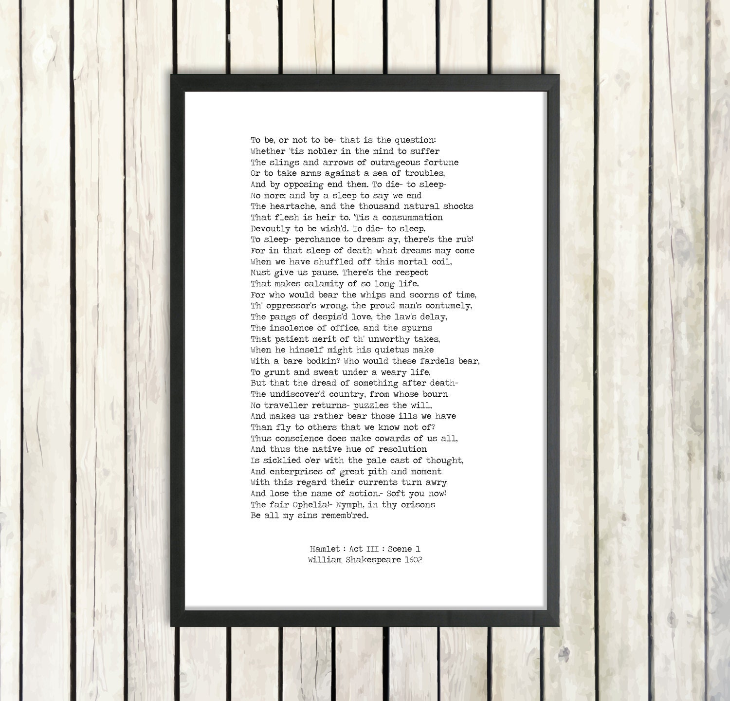 William Shakespeare Instant Download Printable Quote 'hamlet' Digital ...