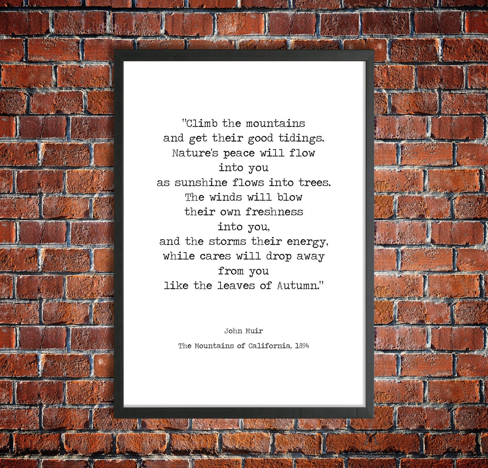John Muir Quote Print, Nature Download Poster, Climb the Mountains ...