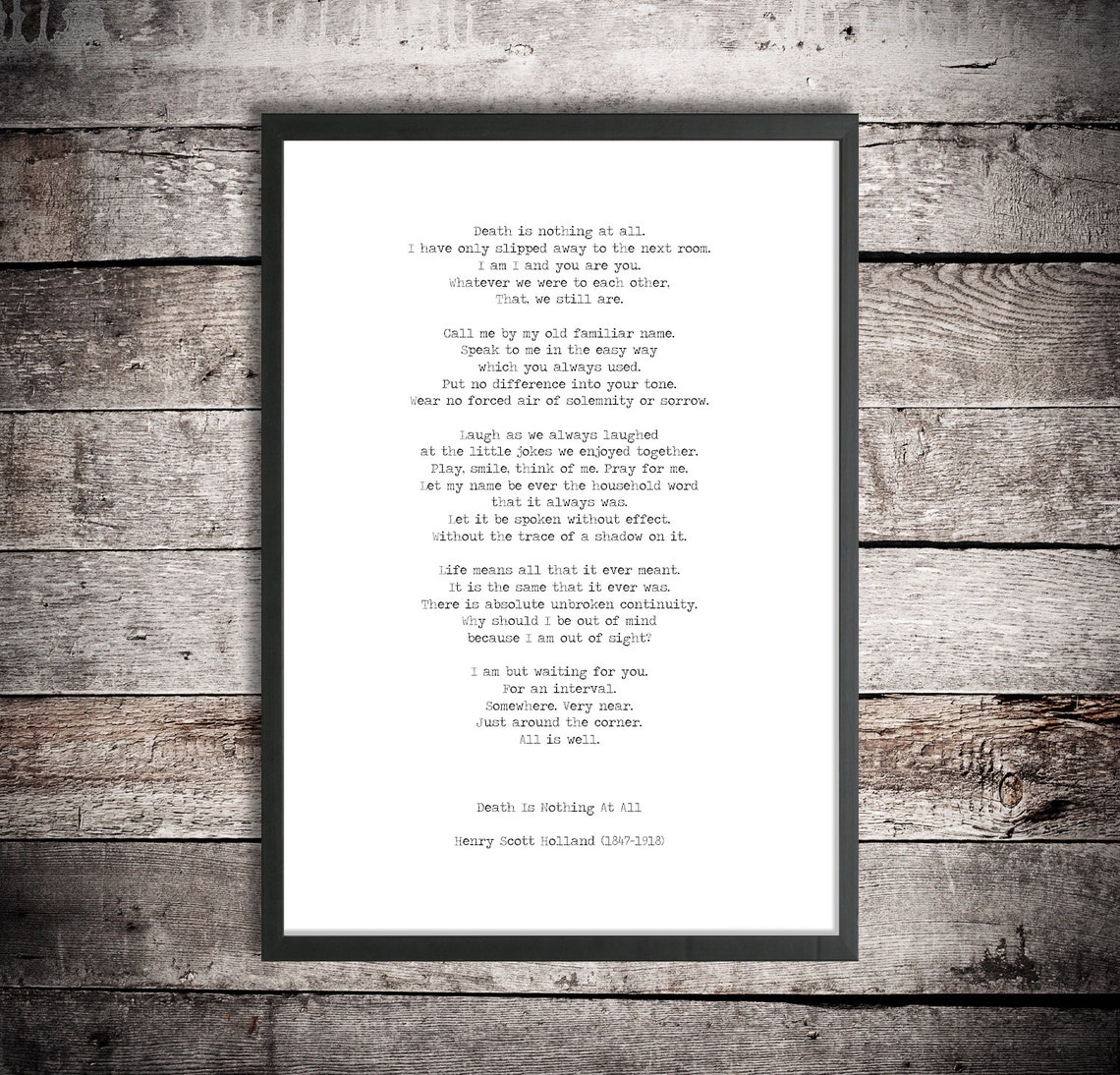 Henry Scott Holland 'all is Well' Instant Download Printable Poem ...