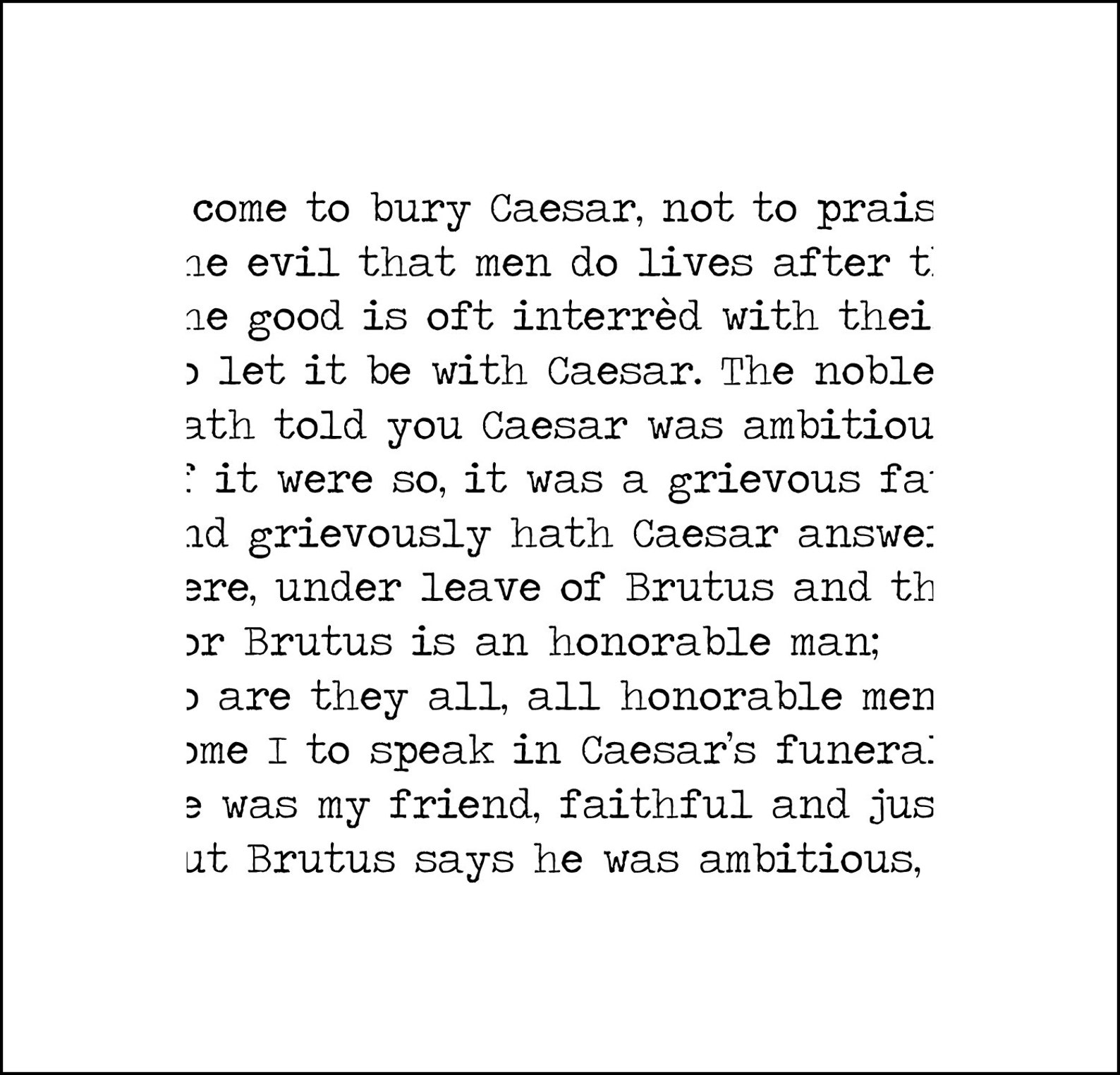 William Shakespeare Printable Quote 'julius Caesar' Digital Download ...