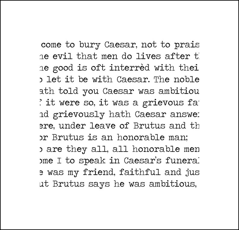 William Shakespeare Printable Quote 'julius Caesar' Digital Download ...