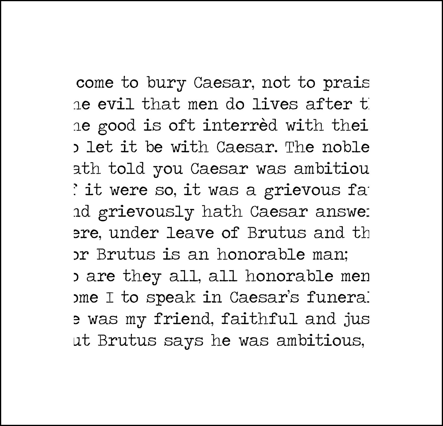 William Shakespeare Printable Quote 'julius Caesar' Digital Download ...