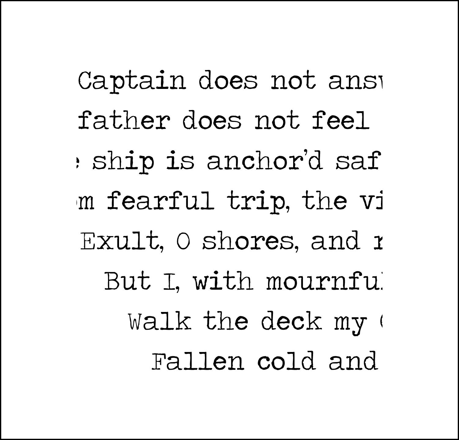 Walt Whitman Printable Poetry 'O Captain My Captain' Instant Download ...