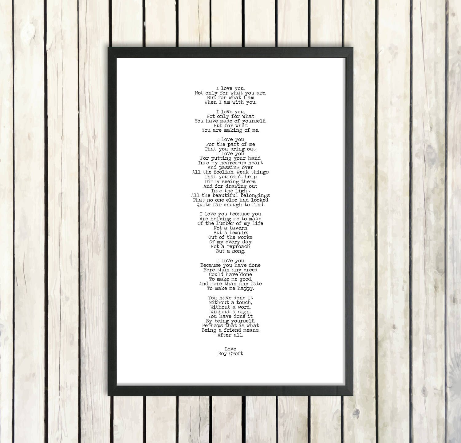 Roy Croft Printable Love Poetry 'I Love You' Instant Download Romantic ...