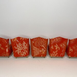 1960s Ideal Petite Princess Salon Wing Chair - Red Brocade (1:16 Scale ...