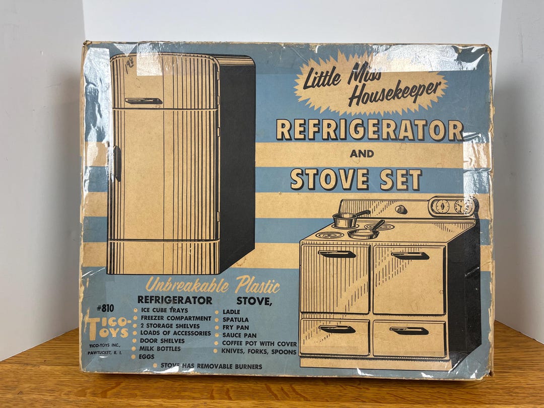 Vintage Tico Toys "little Miss Housekeeper" Pink Refrigerator and Stove ...