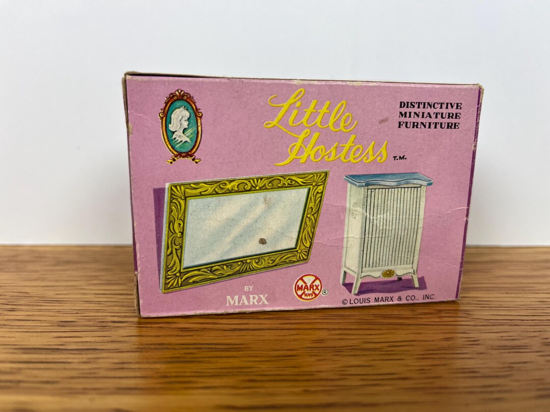 Vintage Marx "little Hostess" Cloth Hamper and Mirror Set, Original Box ...