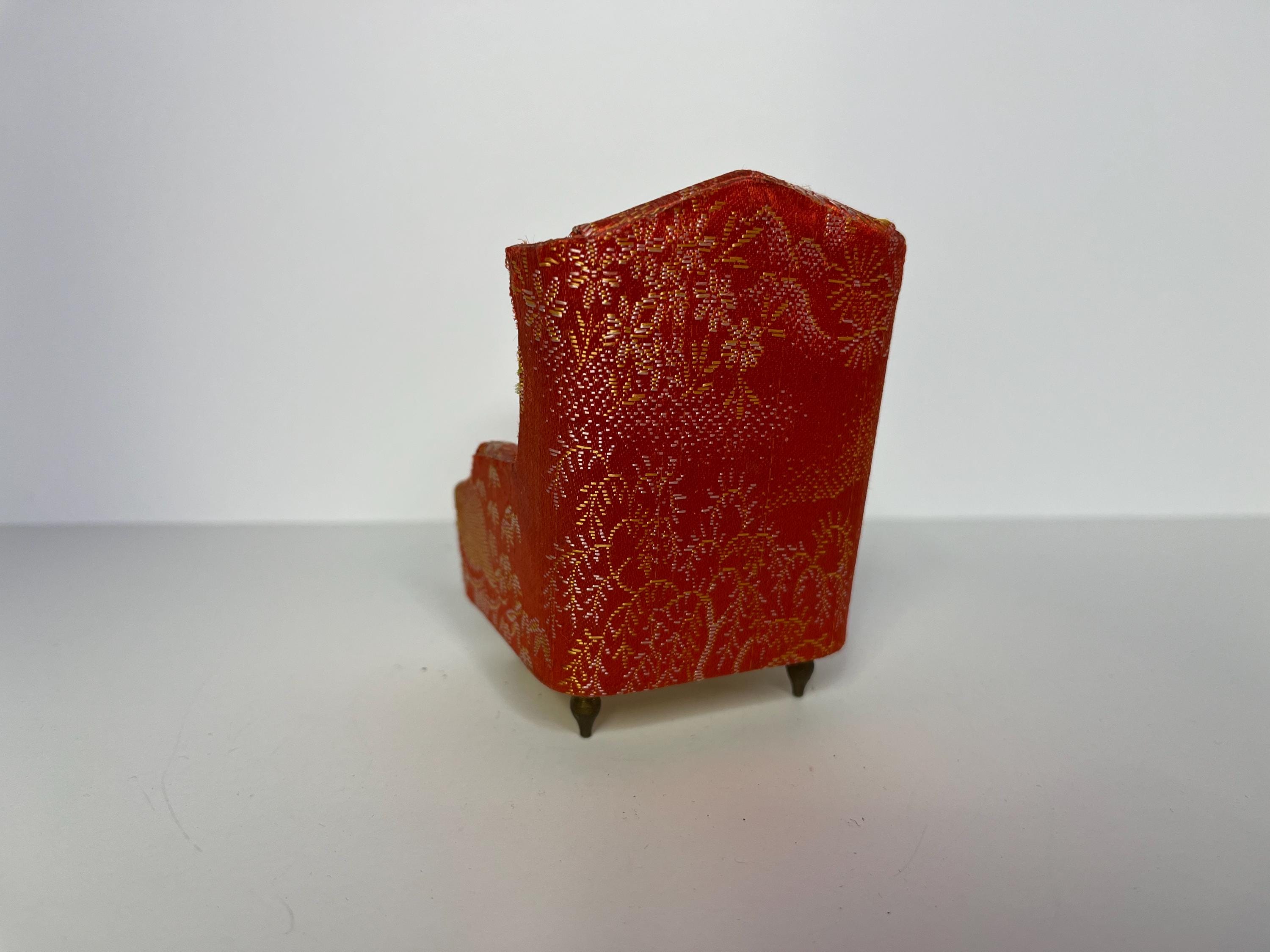 1960s Ideal Petite Princess Salon Wing Chair Red Brocade - Etsy